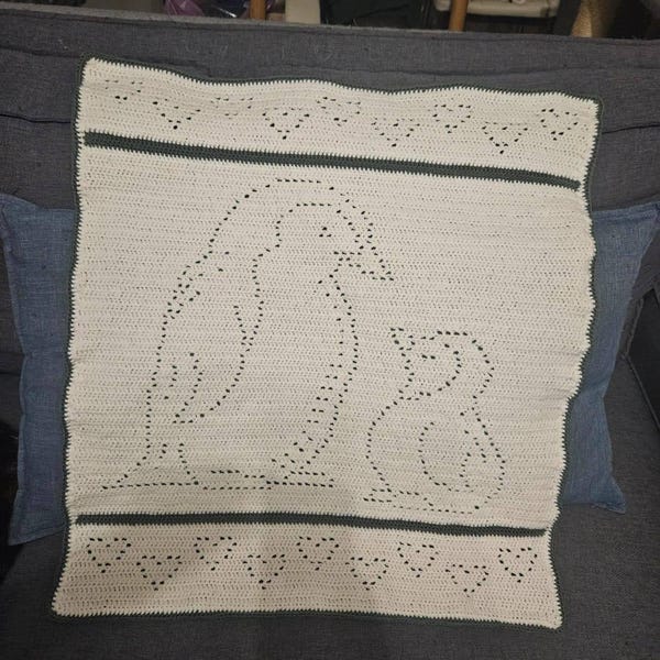 Roary Dinosaur Filet Crochet Baby Blanket PDF Pattern - Etsy