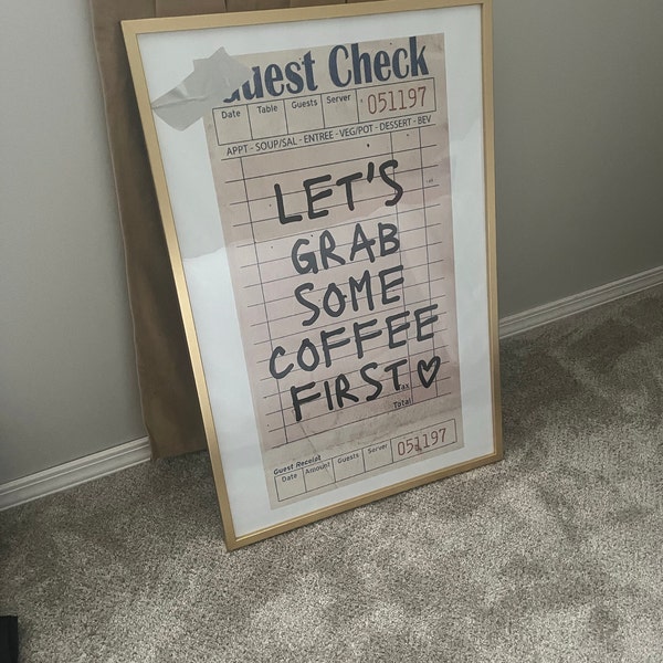 Guest Check Poster | Guest Check Print | Trendy Wall Art | Trendy Print | Retro Wall Art ...