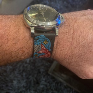 Handmade Color Paint Blue Jeans Leather Bund Watch Strap Band - Etsy