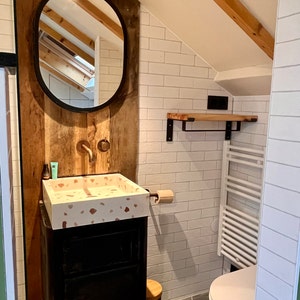 Rustic Solid Wood Radiator Shelf With Raw Steel Brackets - Etsy