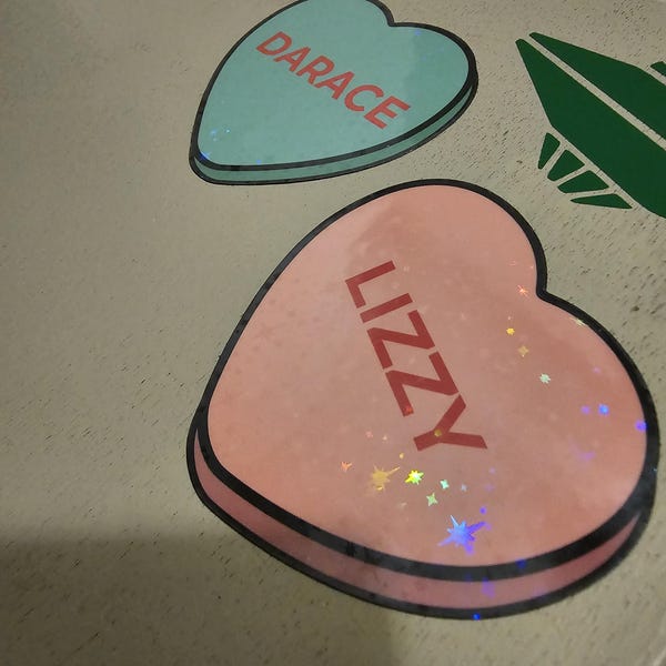 Book Trope Candy Heart Stickers Set Valentine's Hearts Stickers ...