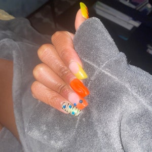 Heat Map Square Press on Nails / 3d Nails / Luxury Press on - Etsy