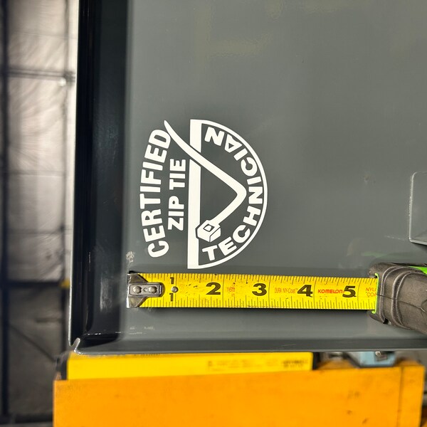 Certified Zip Tie Technician Toolbox Vinyl Decal 22 Colors and 9 Sizes ...