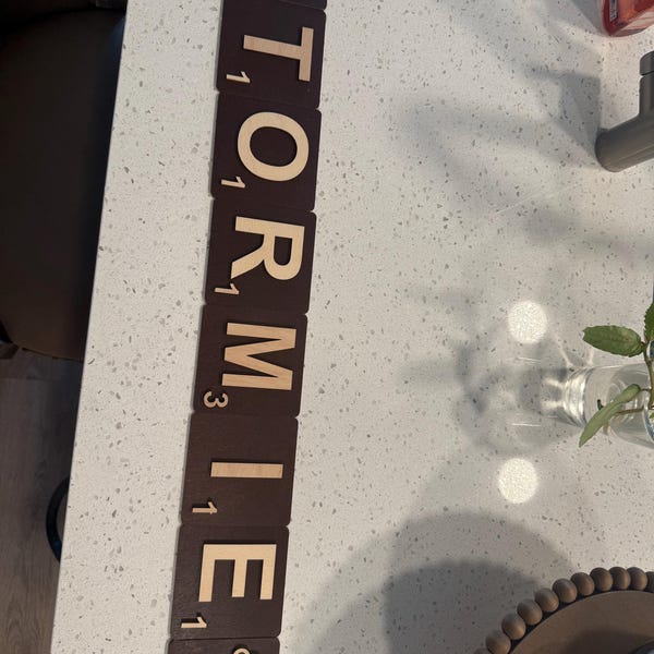 4x4 Wooden Scrabble Tiles Wall Art, Family Scramble Letters Sign, Wood ...