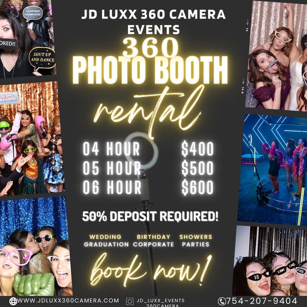 360 Photo Booth Rental Flyer | DIY Event Photography Rental Party ...