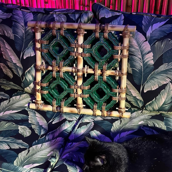 Tiki Jade Breezeway Tile Set of Two Deep Ocean Blue Color - Etsy