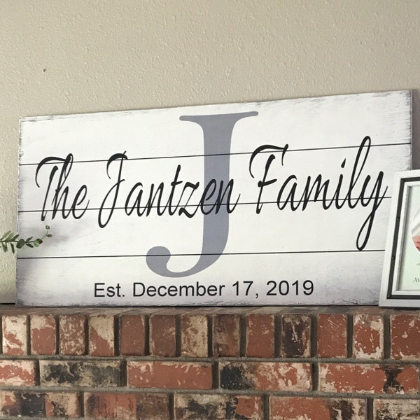 Family Name Sign - Initial Sign - Wood Sign - Wall Decor - Wedding Gift ...