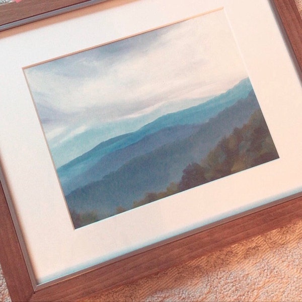 Print of an Oil Painting Virginia Landscape Green Field Blue Sky Cloud ...