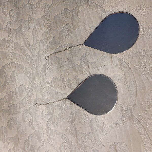 Handmade Teardrop Wall Mirror, Copper Foil Decor, Geometric Hanging ...