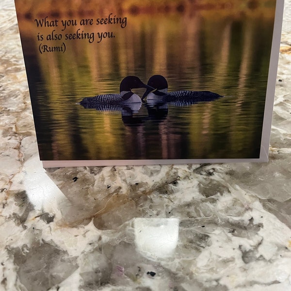 Rumi Quote, Inspirational Poetry, Greeting Card, Moon, Reflection, Lake ...