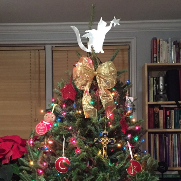 Kitty Cat Angel With Star, Cat Christmas Tree Topper, Pet Memorial ...