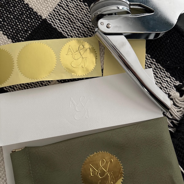Personalized Wedding Embosser Stamp, Custom Monogram Embosser, Custom ...