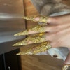 Full Armor Articulated Finger Claws Nails Ring Gold Set Style 2 ...