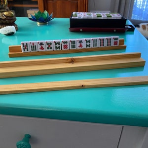 Pack of 4 Wooden Mahjong Tile Racks Straight-backed With Optional ...
