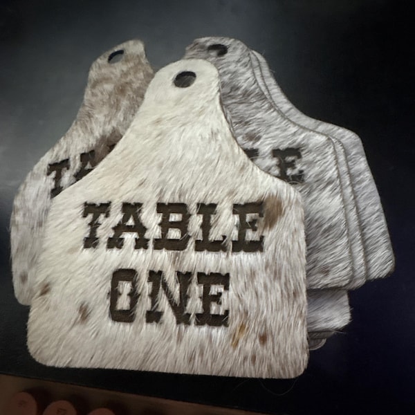 Cowhide Wedding Cow Tag Table Numbers: Rustic Western Decor - Etsy