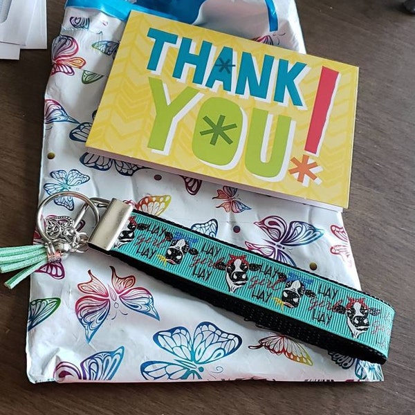 Cow Key Fob - Cow Keychain - Hay Girl Hay Cow Key Fob - Cow Wristlet ...