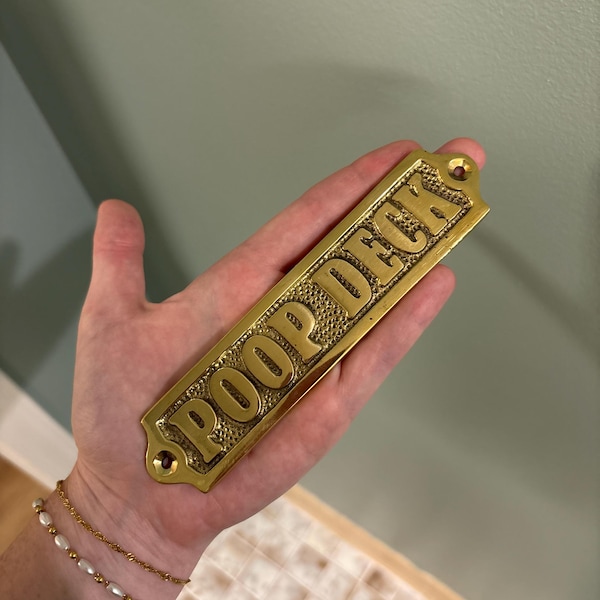 Brass Door Signs - Poop Deck, Head, Screw Room, Captain, Skipper - Rum ...
