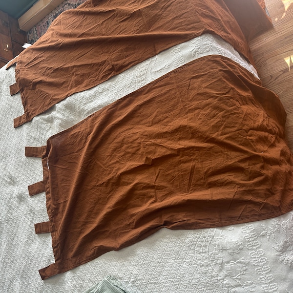 Boho Gauze Stripe Curtain for Cafe, Custom Short Window Farmhouse ...