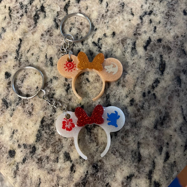 Princess-inspired Minnie Ear Keychains - Etsy