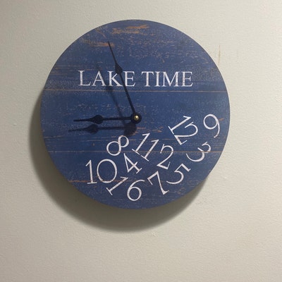 Lake Time Whatever Clock Lake Time Clock Navy Blue Clock - Etsy