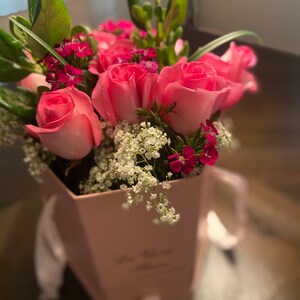 Luxury Rose Gold Square Acrylic Flower Box With Tilted Heart - Etsy