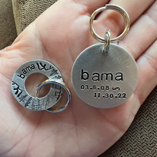 Custom Hand Stamped Dog ID Tag, Spooky Pumpkin Truck Dog Tag ...