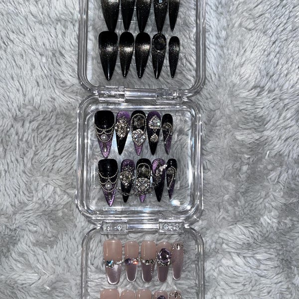Arcane Jinx Powder Inspired Press on Nails Handmade Gelx Anime League ...