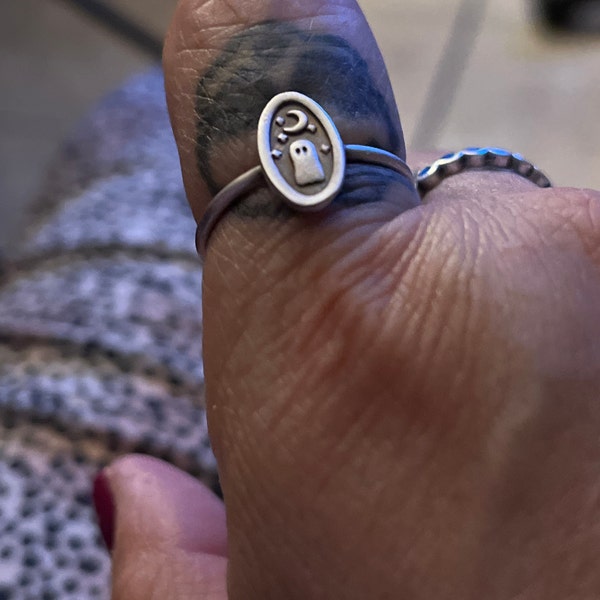Tiny Ghost Ring in Sterling Silver Perfect for Any Spooky Season ...