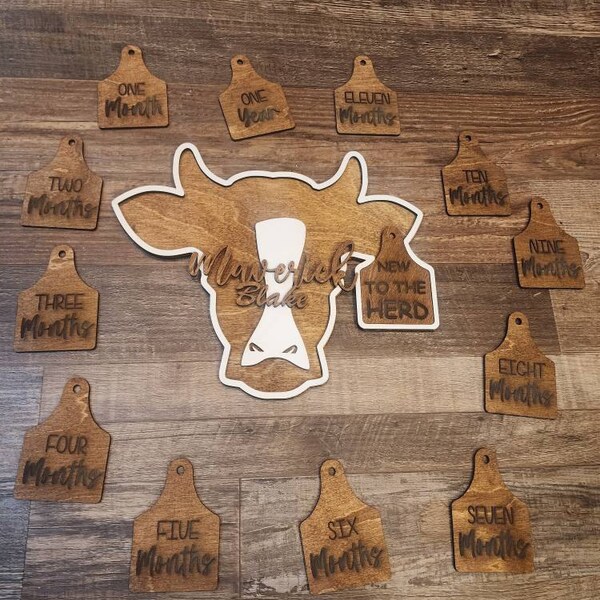 Milestone Svg.cow Milestone Svg. Baby Milestone Svg. Laser Milestone ...