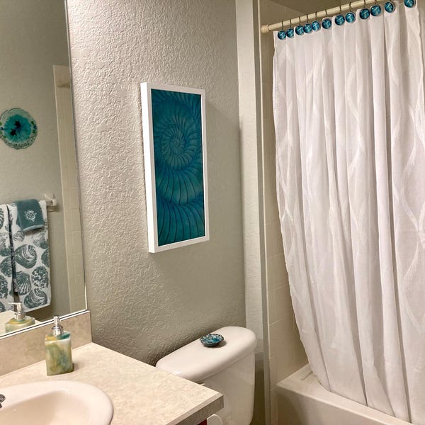 Large Ammonite Frame 60x30cm(23x12"), Turquoise Blue Large Landscape ...