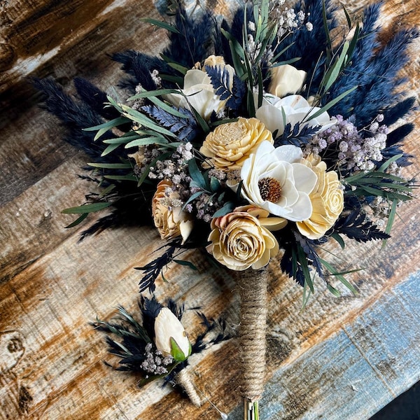 Best Seller Maid of Honor, Bridesmaid, Dried Flower Boho Bouquet, Dried ...