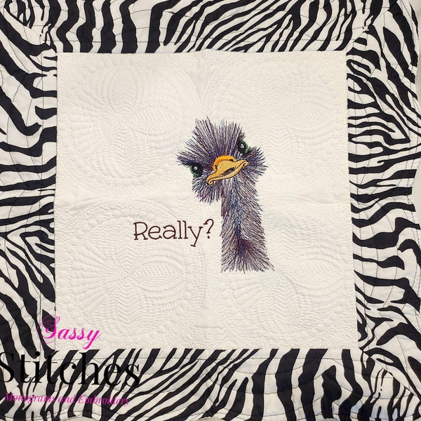 Set Of 2 Machine Embroidery Designs Ostrich Birds Etsy