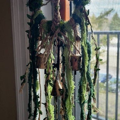 Tree of Life Witch Bells, 5 Inch Mossy Wreath, Home & Door Protection ...