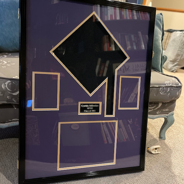 Custom Graduation Diploma Frame Tassel Photo Cap Engraving Display Case ...