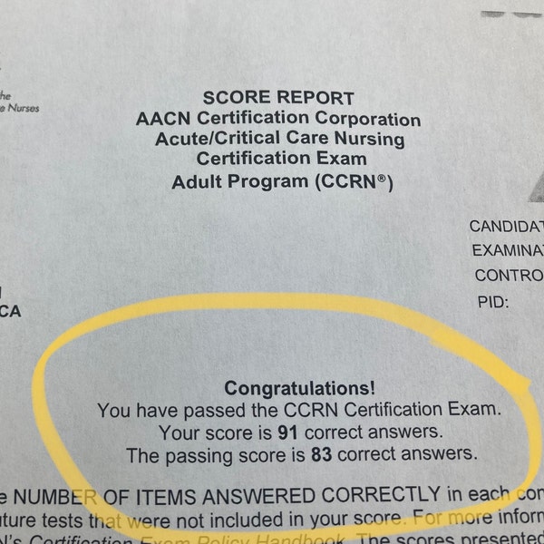 CCRN Exam Review, Exam Study Guide, Cram Sheet, Printable Review ...