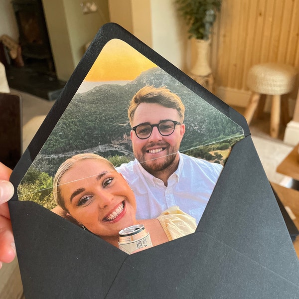 Personalized Wedding Envelope With Photo Liner. Romantic Invitation ...