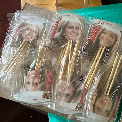 12 Custom Graduation Face With Cap Party Straws - Etsy