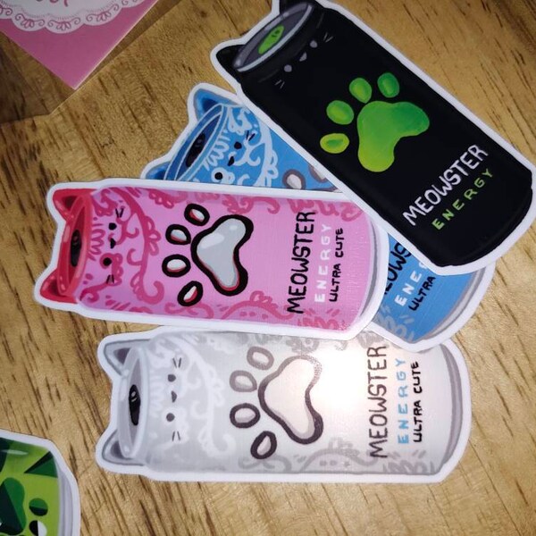 Cute Meowntain Mew Sticker | Cat Soda Sticker | Water Resistant Sticker ...