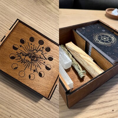 Tarot Box, Tarot Card Storage, Major Arcana Tarot Box, Wooden Tarot ...