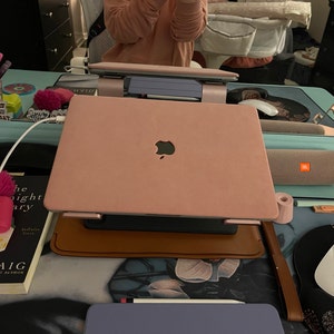 Frosted Leather Pink Hard Case Cover for MacBook Air 13 M1 M2 13.6 ...