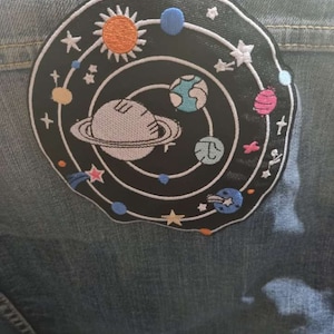 Huge 12.5cm Space Solar System Patch Iron on Embroidered Planets ...