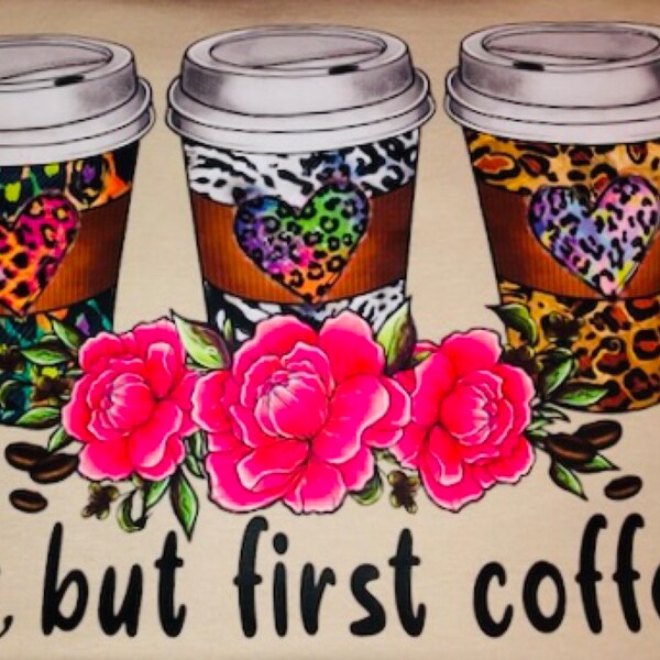 Ok, but First Coffee PNG: Leopard Western Sublimation (digital Download ...