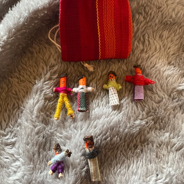 Mini Guatemalan Worry Dolls – 6 Handmade Dolls in Colourful Bag - Etsy