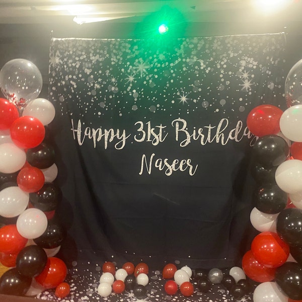 Custom Party Backdrop Birthday Banner Personalized Name Photo Booth ...