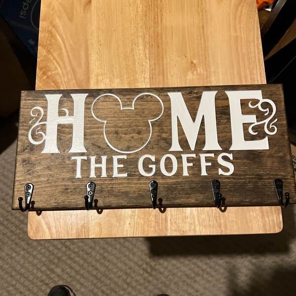 Personalized Disney Home Key Holder. Disney Sign. Mickey Mouse Home ...