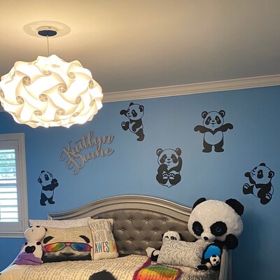 Panda Wall Decals Set of 5 Panda Stickers Panda Mural Vinyl Sticker ...
