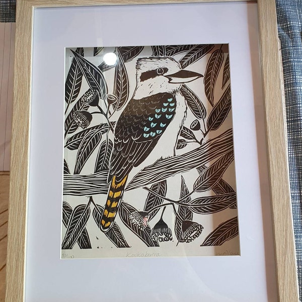 Wombat Linocut Print / Australian Animal / Black and White / Australian ...