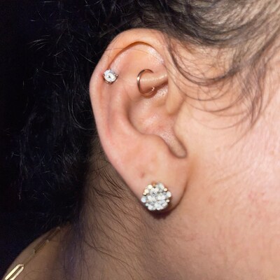 14K Solid Rose Gold 24g 22g 20g 18g 16g 6mm 7mm 8mm 9mm 10mm 11mm 12mm ...