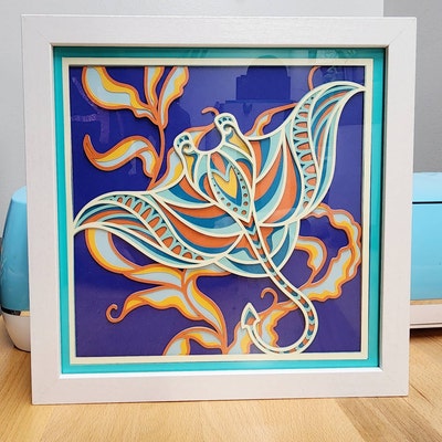 Stingray 3D Mandala Svg, Sea Animals Multilayer Panel for Laser Cutting ...