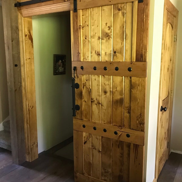 X Brace Barn Door Custom X Sliding Wooden Door Farmhouse Style Rustic ...